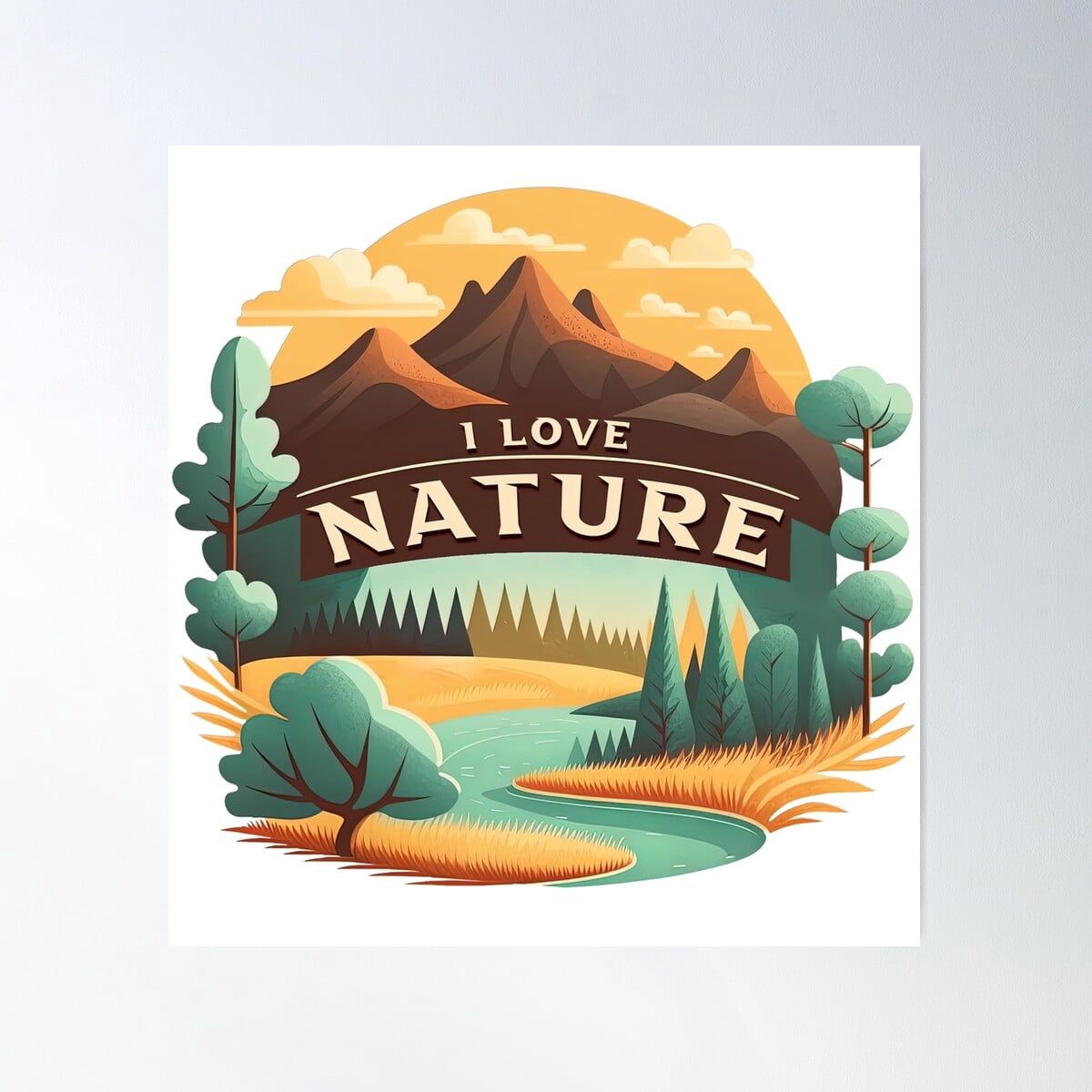 Just A Nurse Who Loves Hiking | Red Mountain Poster Wall Art, Modern ...