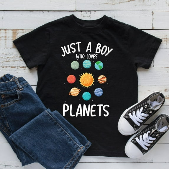 Just A Person Who Loves Planets Space Galaxy Cute Graphic Novelty T ...