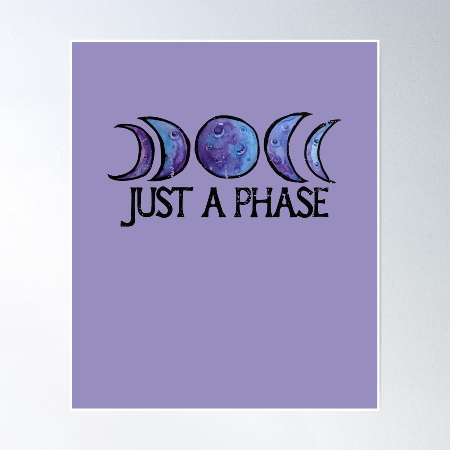 Just A Phase Moon Phases Poster Wall Art, Modern Wall Decor, 12x18 ...