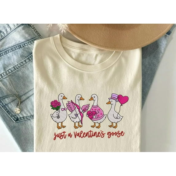 Just A Valentine's Goose Embroidery , Funny Valentine Embroidery ...