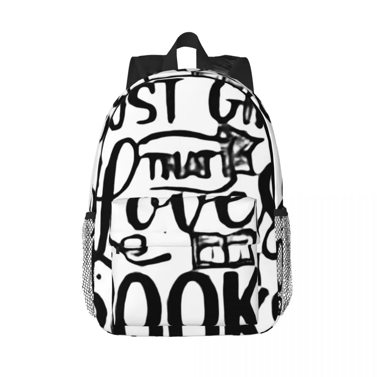 Just A Who Loves Books Quote Backpacks Bookbag Students Bags Rucksack ...
