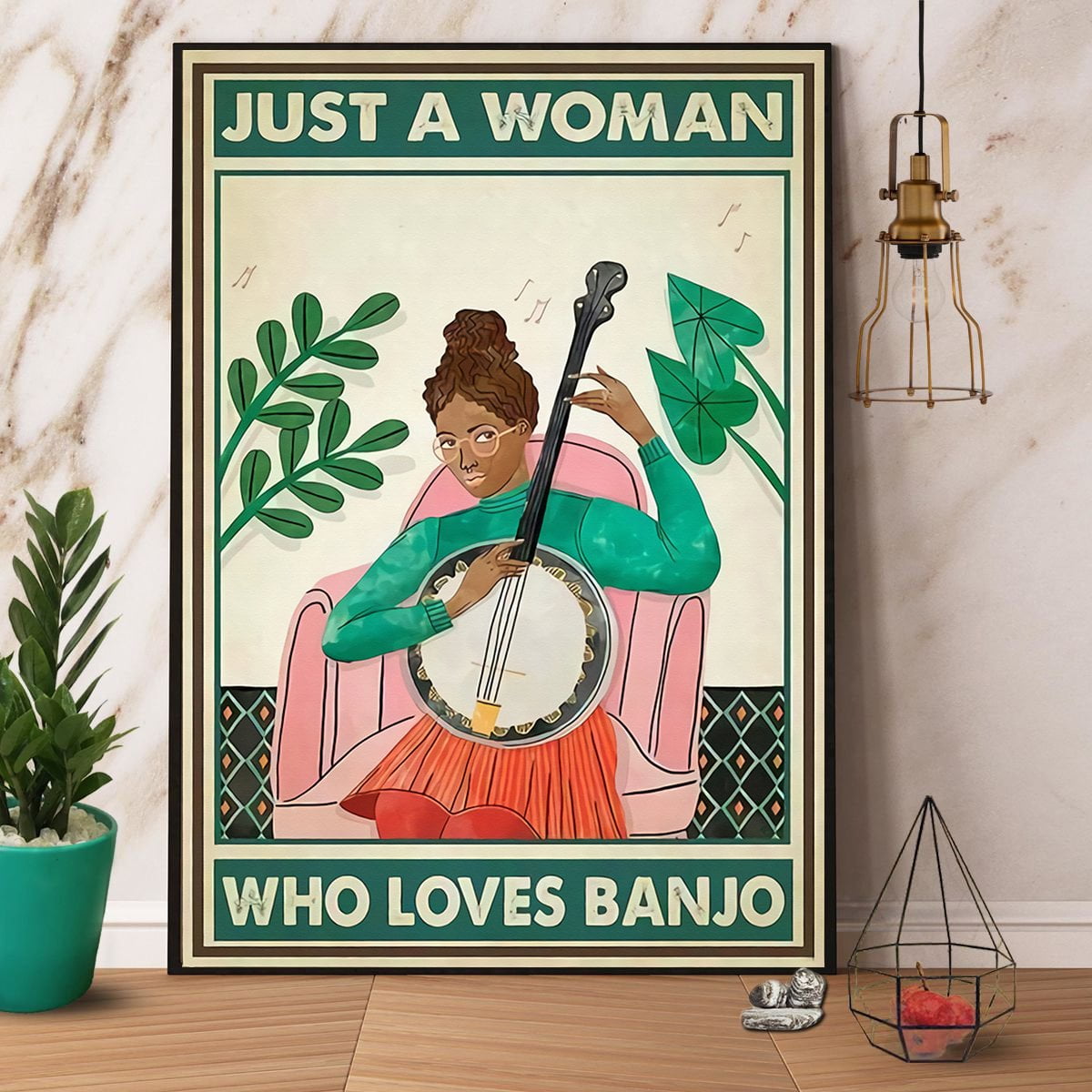 Just A Women Who Loved Banjo Women And Musical Paper Poster No Frame ...