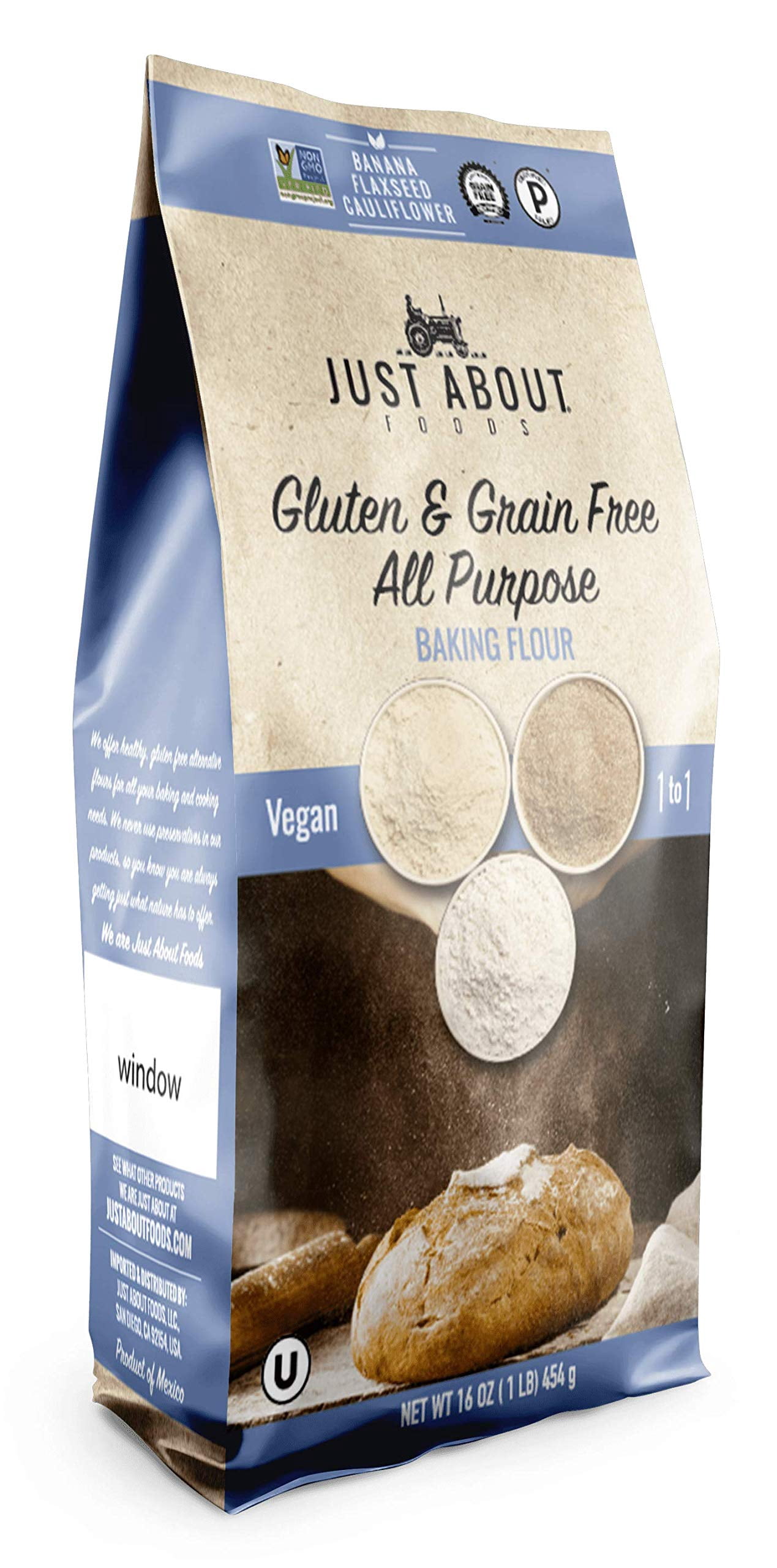 Just About Foods All-Purpose Flour 1 lb (Pack Of 5) - Walmart.com