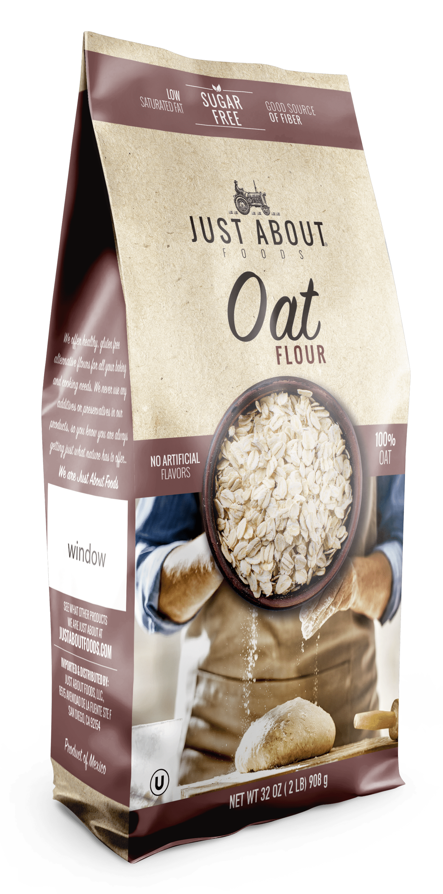 Just About Foods Oat Flour 2 lb Vegan & Sugar Free - Walmart.com