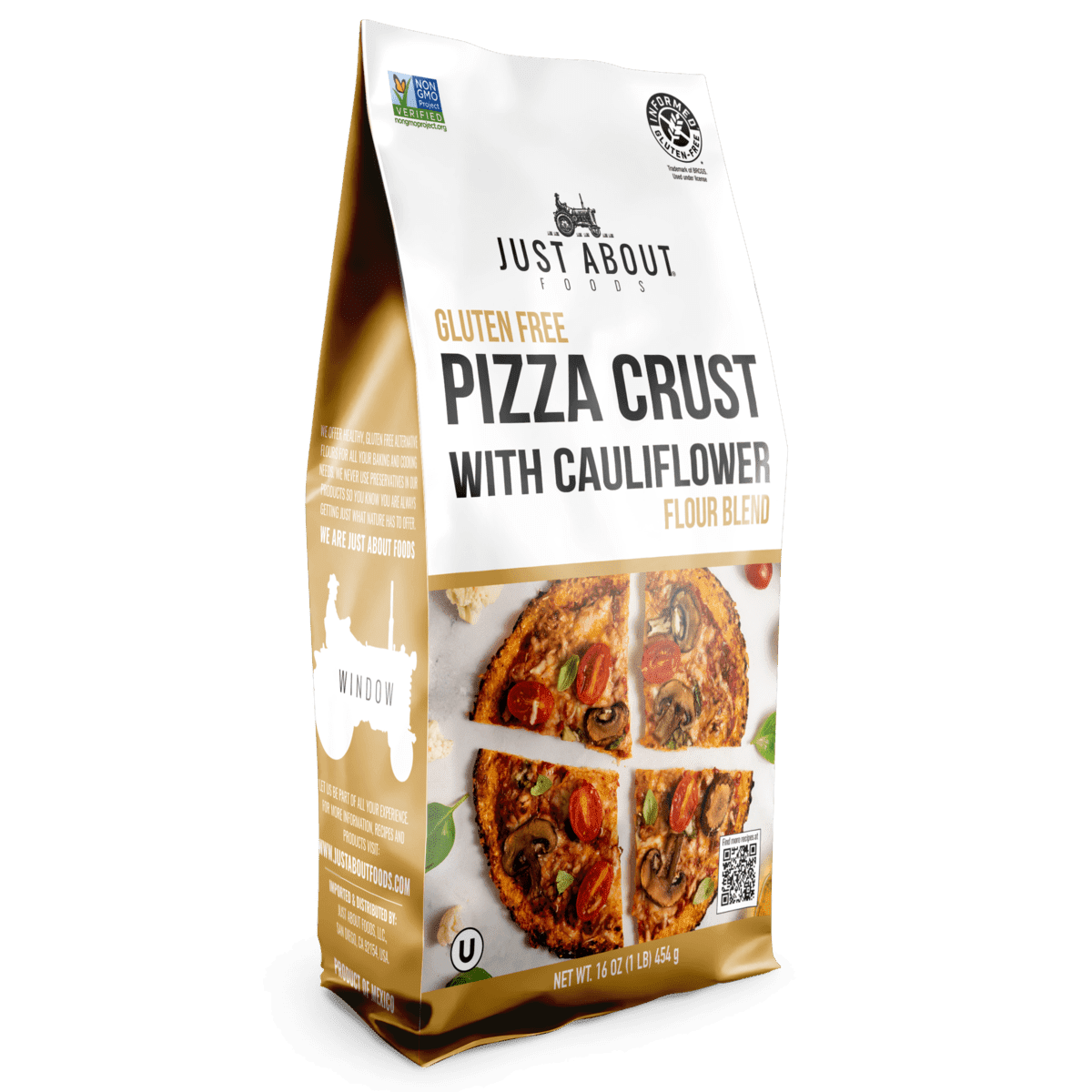 Just About Foods, Pizza Crust with Cauliflower Flour Blend, Gluten Free ...