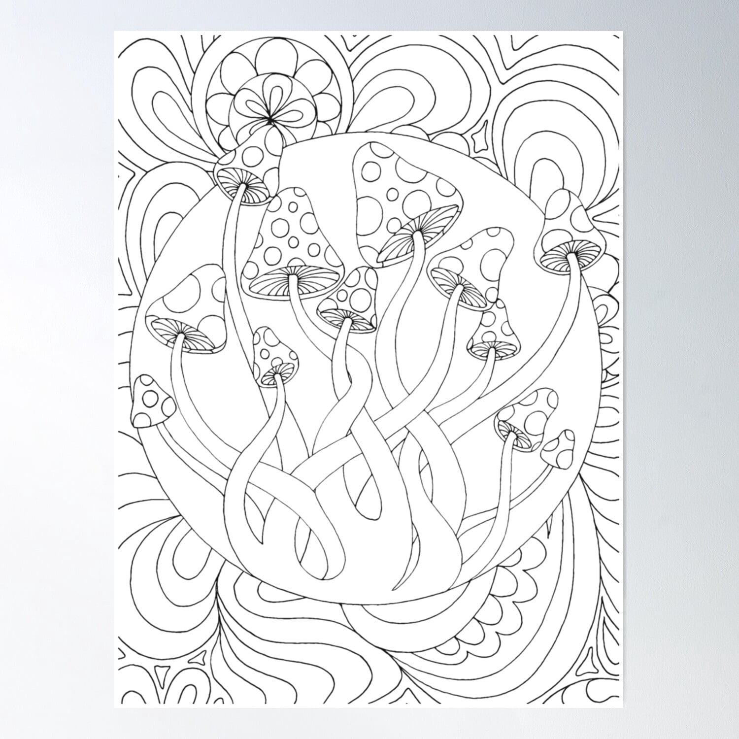 Just Add Color: Groovy Shroomy Poster Wall Art, Modern Wall Decor ...