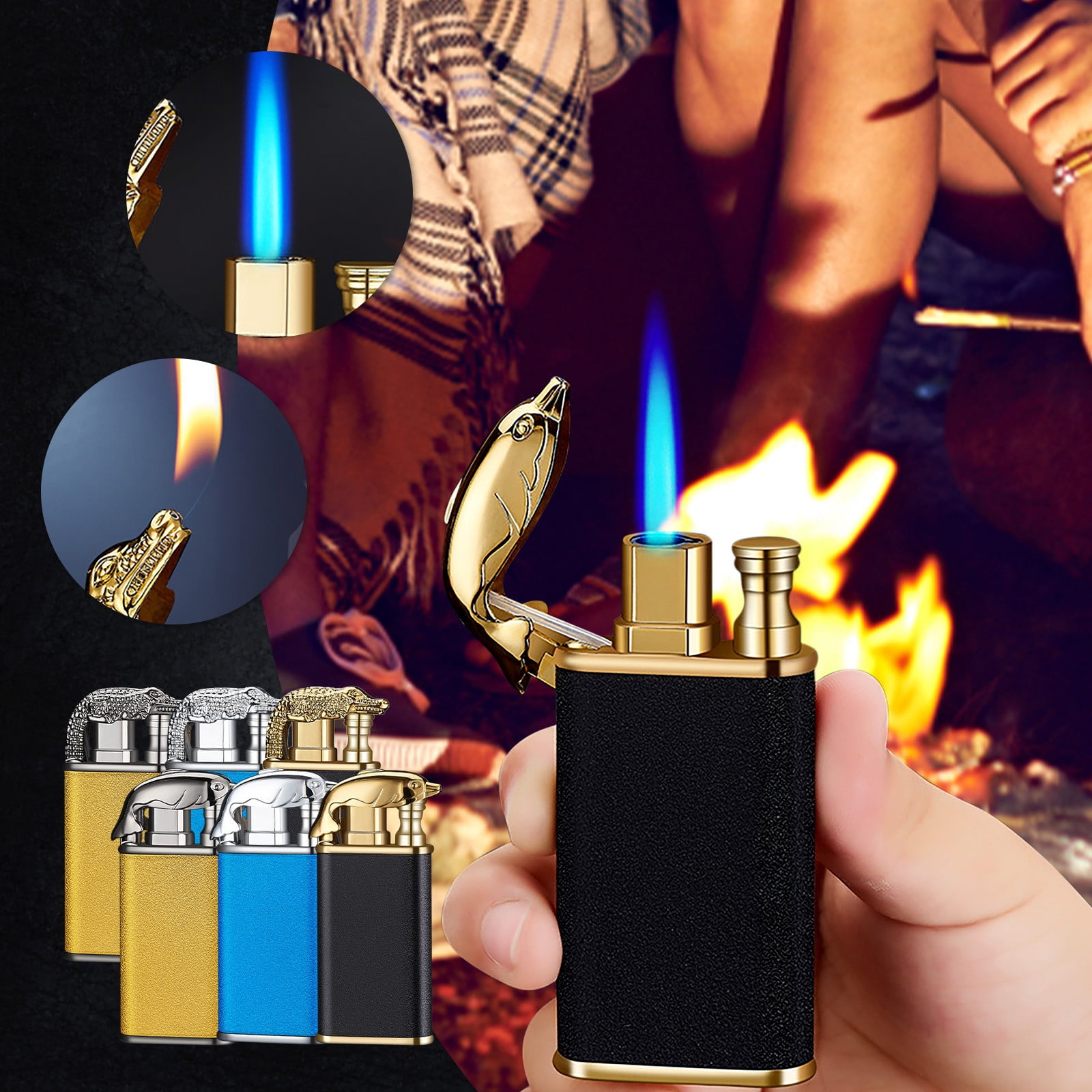 Just Arrived, Double Flame Lighter, Windproof Inflatable Design ...