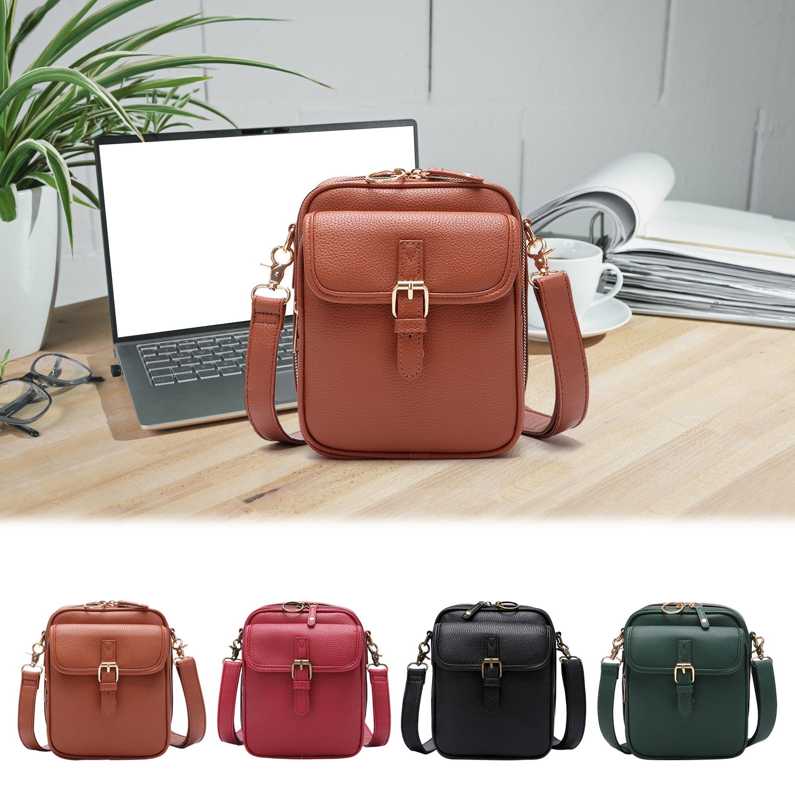Just Arrived, Vintage Leather Messenger Bag, Double Large Capacity ...