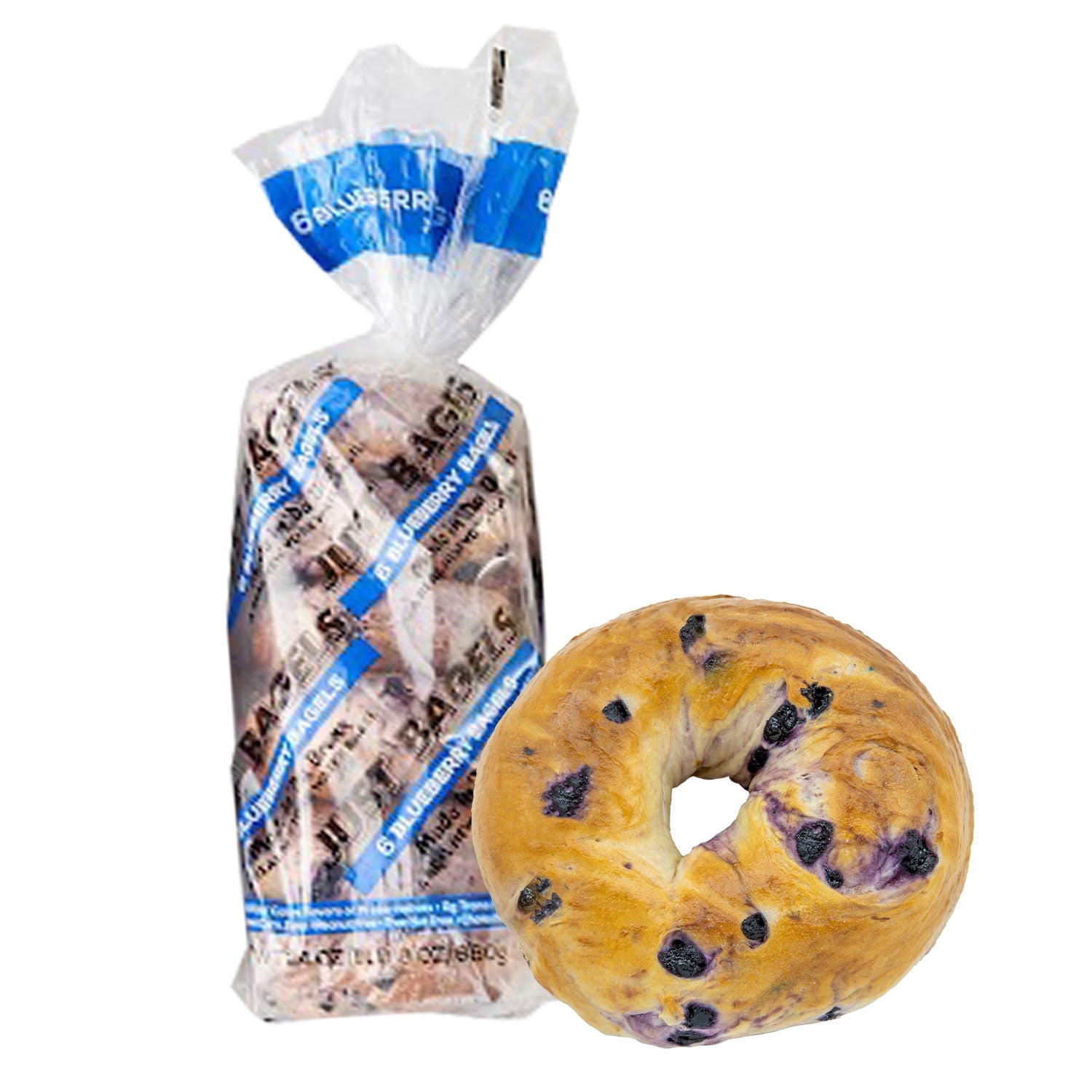 Just Bagels - Blueberry Bagels - 48 Count (8 six packs), 24oz Bag - Non ...