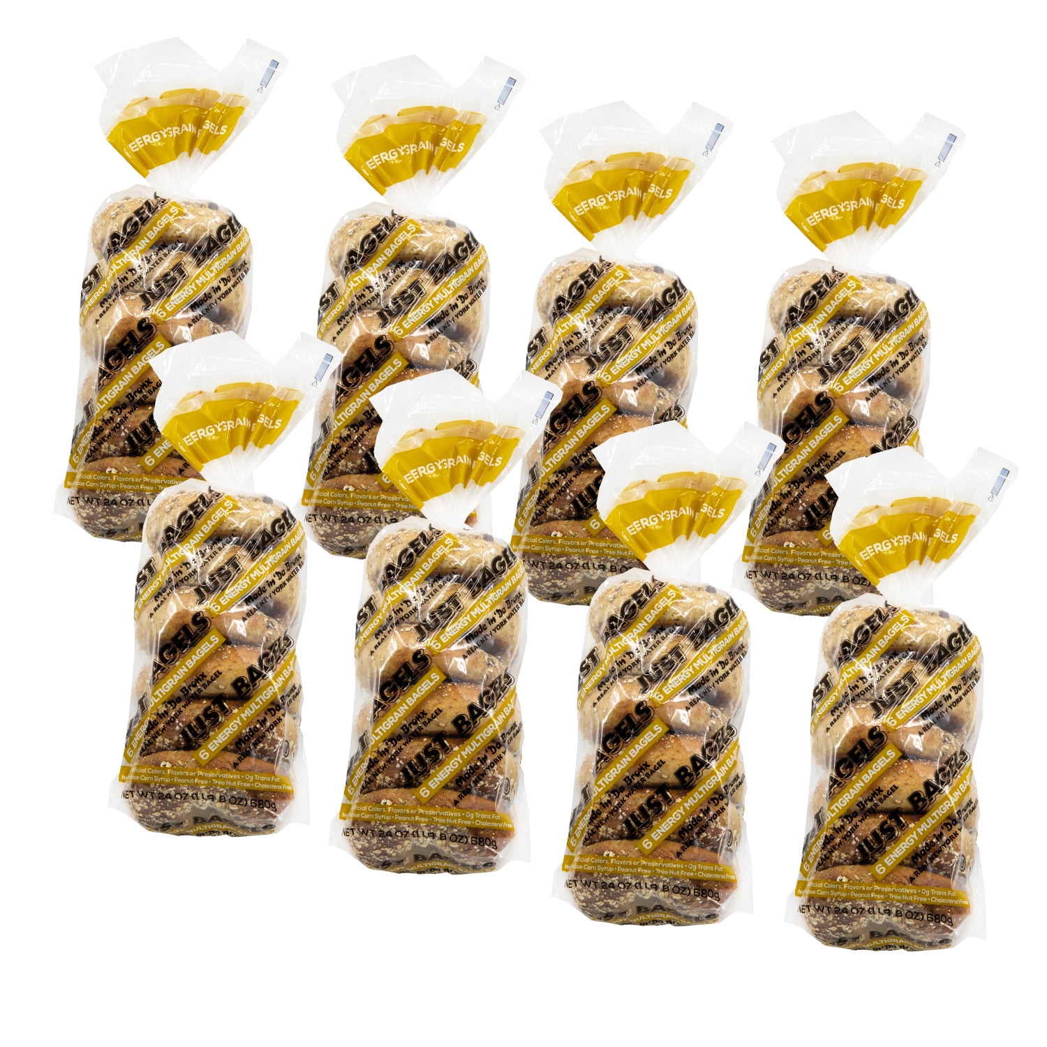 Just Bagels -Energy Multigrain Bagels - 48 Count (8 six packs), 24oz ...