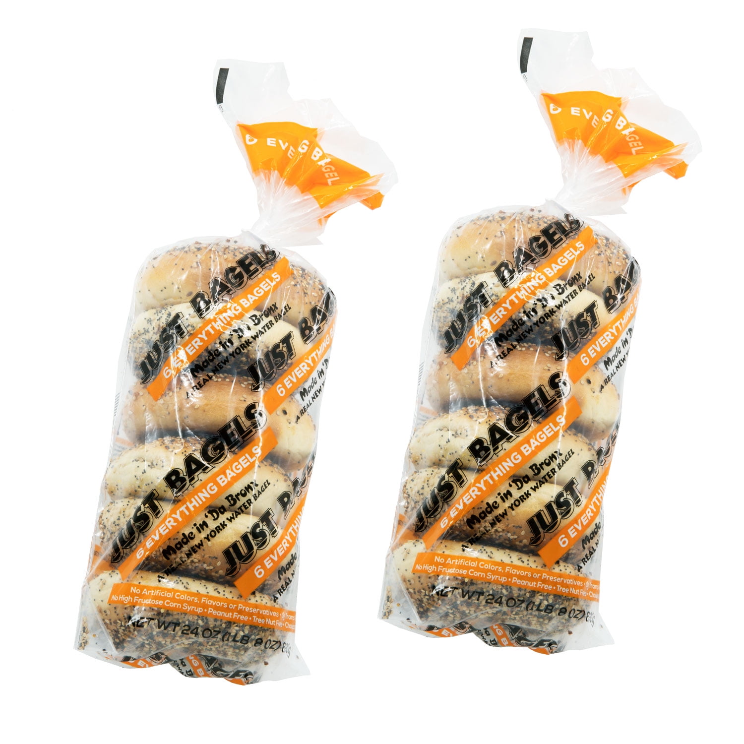 Just Bagels - Everything Bagels - 12 Count (2 six packs), 24oz Bag ...