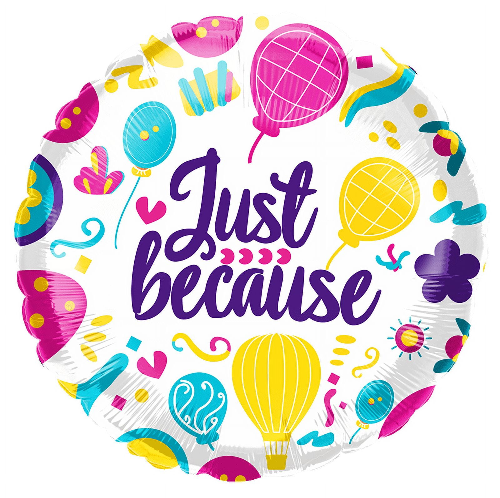 Just Because 18 inch Mylar balloons - Pack of 12 - Walmart.com