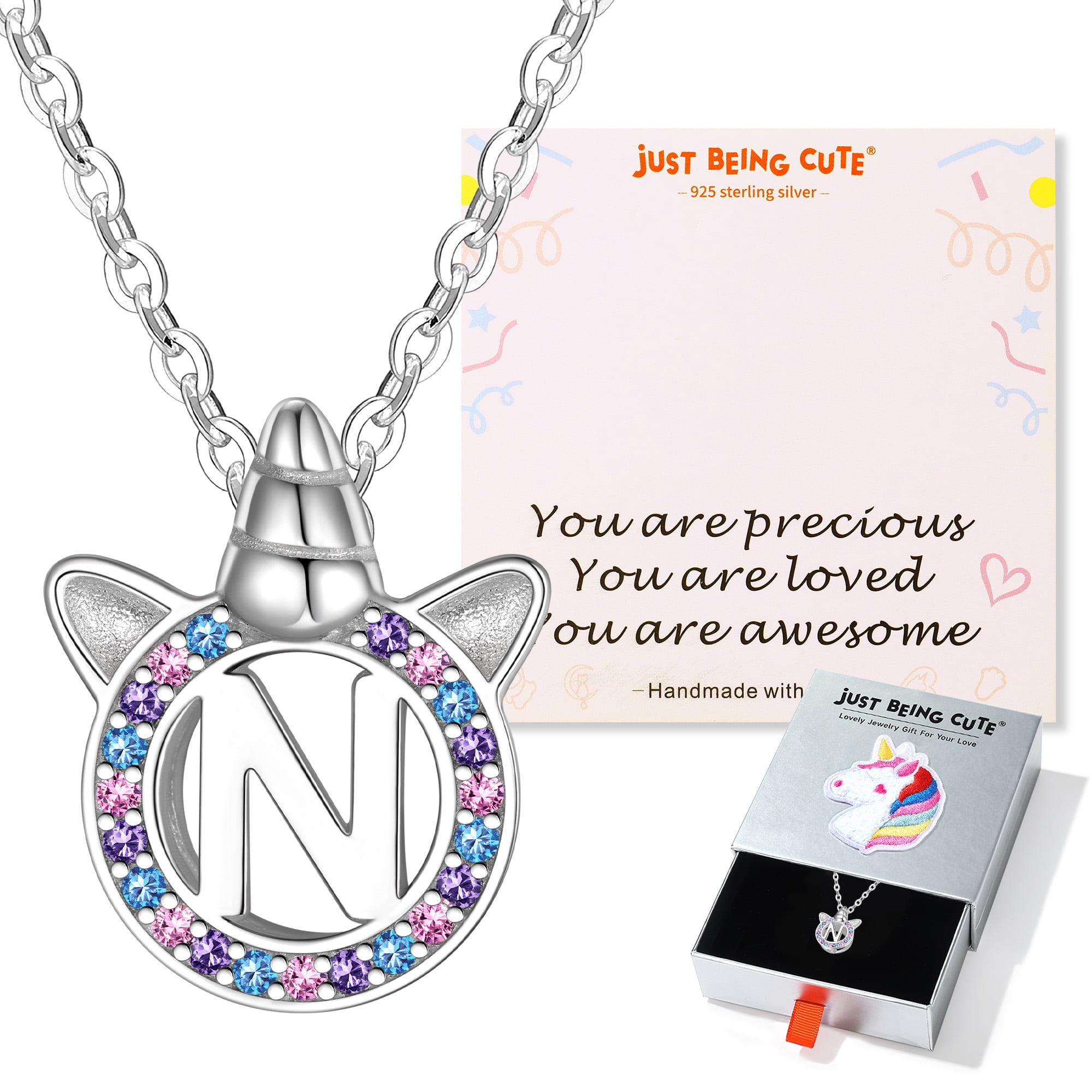 Just Being Cute Unicorn Necklace for Women, Hypoallergenic 925 Real ...