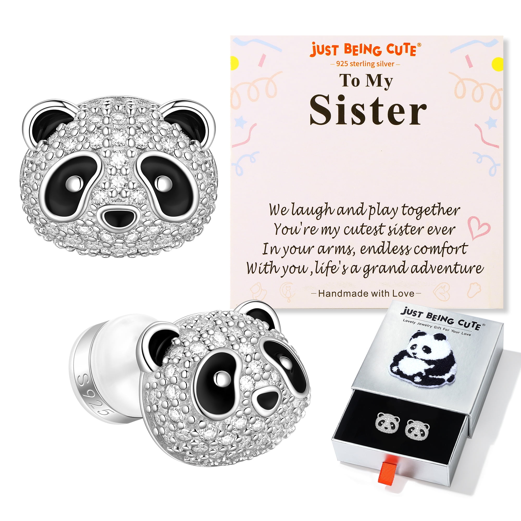Just Being Cute Earrings for Women 925 Sterling Silver Stud Earrings ...