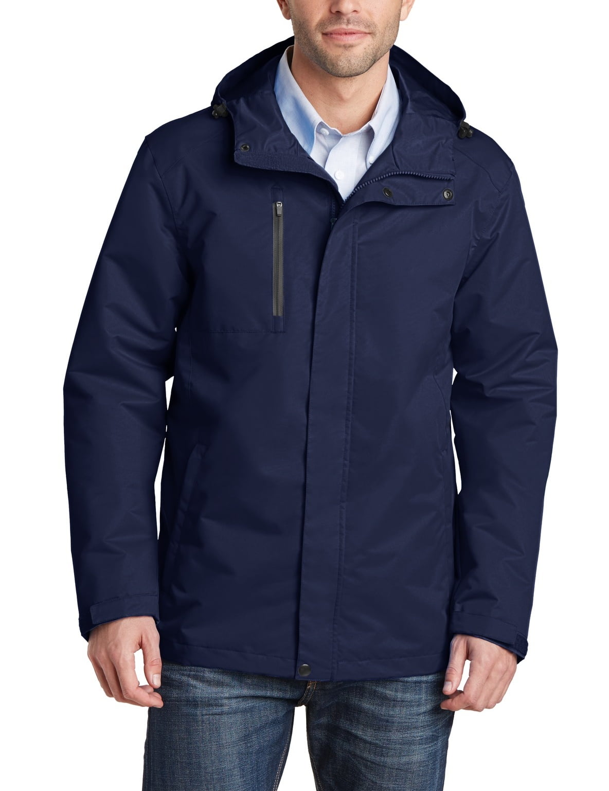 Just Blanks All-Conditions Jacket Adjustable Hood With Locking Drawcord ...