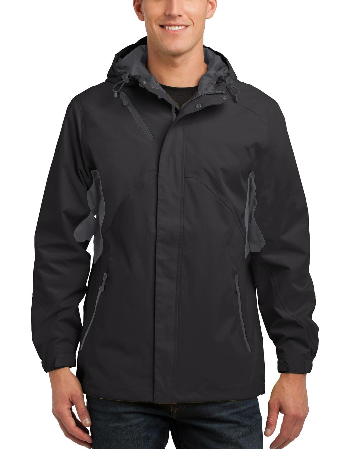 Just Blanks Cascade Waterproof Jacket Zippered Chest Pocket Hood With Drawcord And Toggles For ...