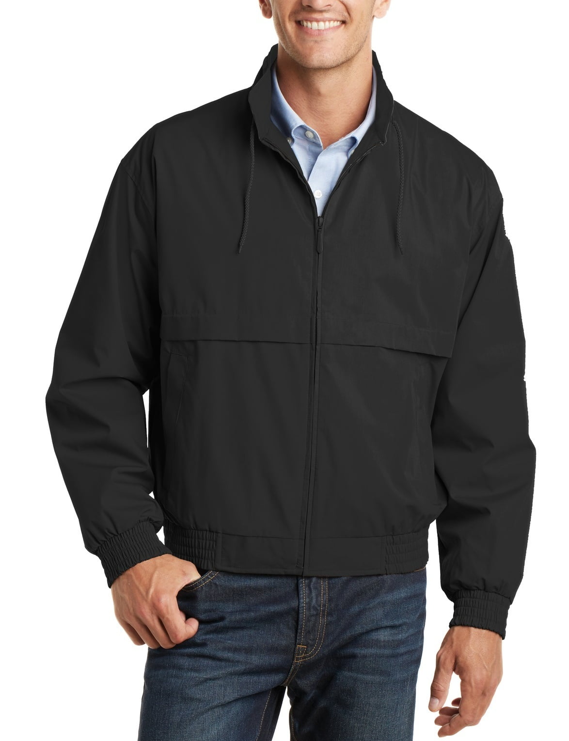 JustBlanks Mens Lightweight Poly Cotton Poplin Jacket with Cadet Collar ...