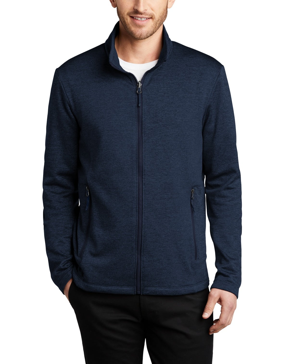 Just Blanks Collective Striated Fleece Jacket Zipped In And Secured By ...