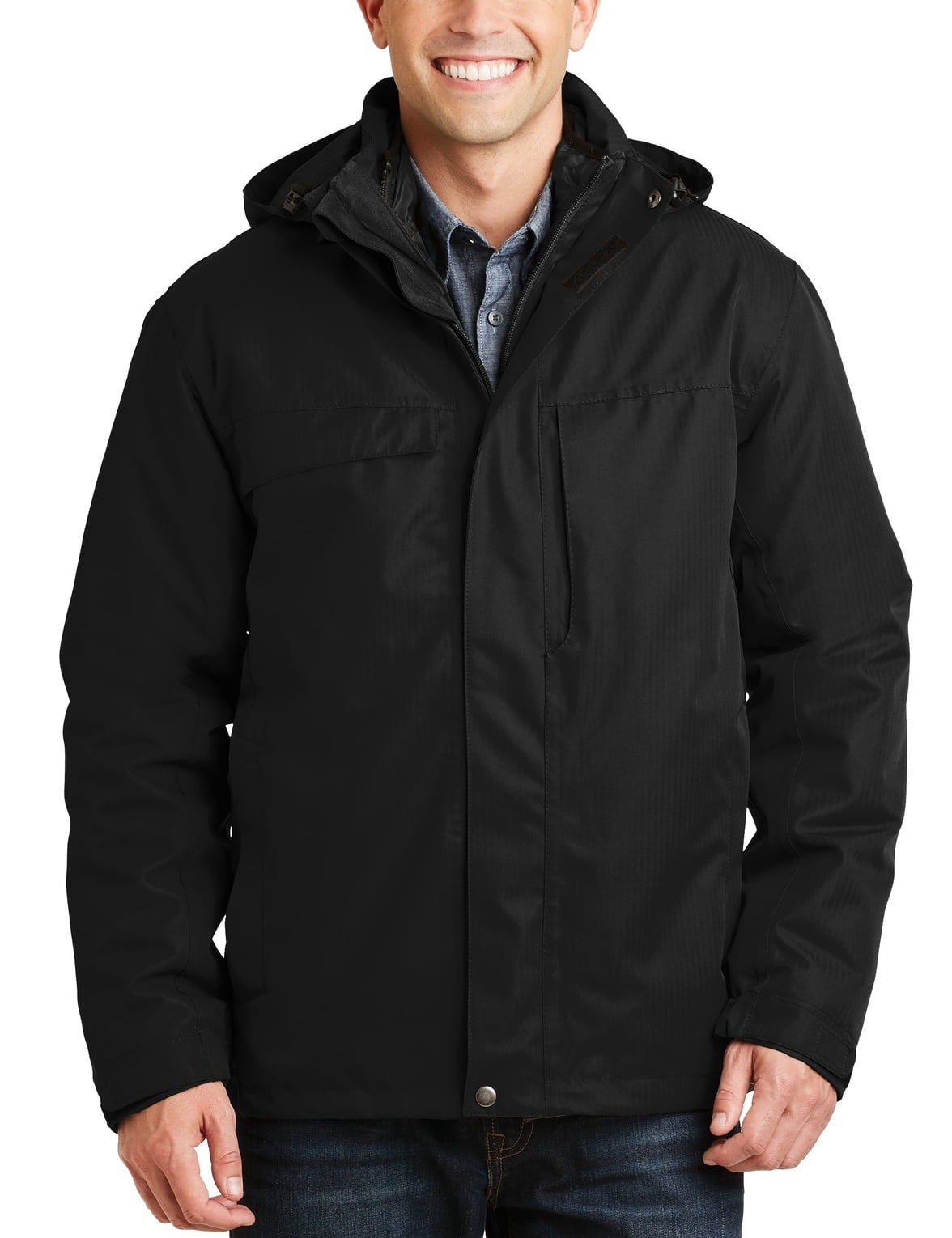 JustBlanks Herringbone 3 in 1 Parka with Removable Quilted Inner Jacket ...