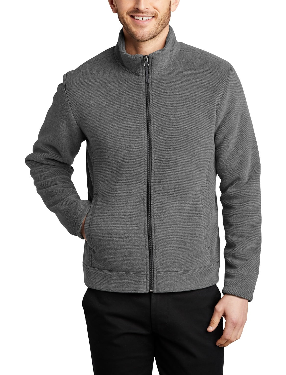 JustBlanks Ultra Warm Brushed Fleece Full Zip Jacket Polyester Bonded ...