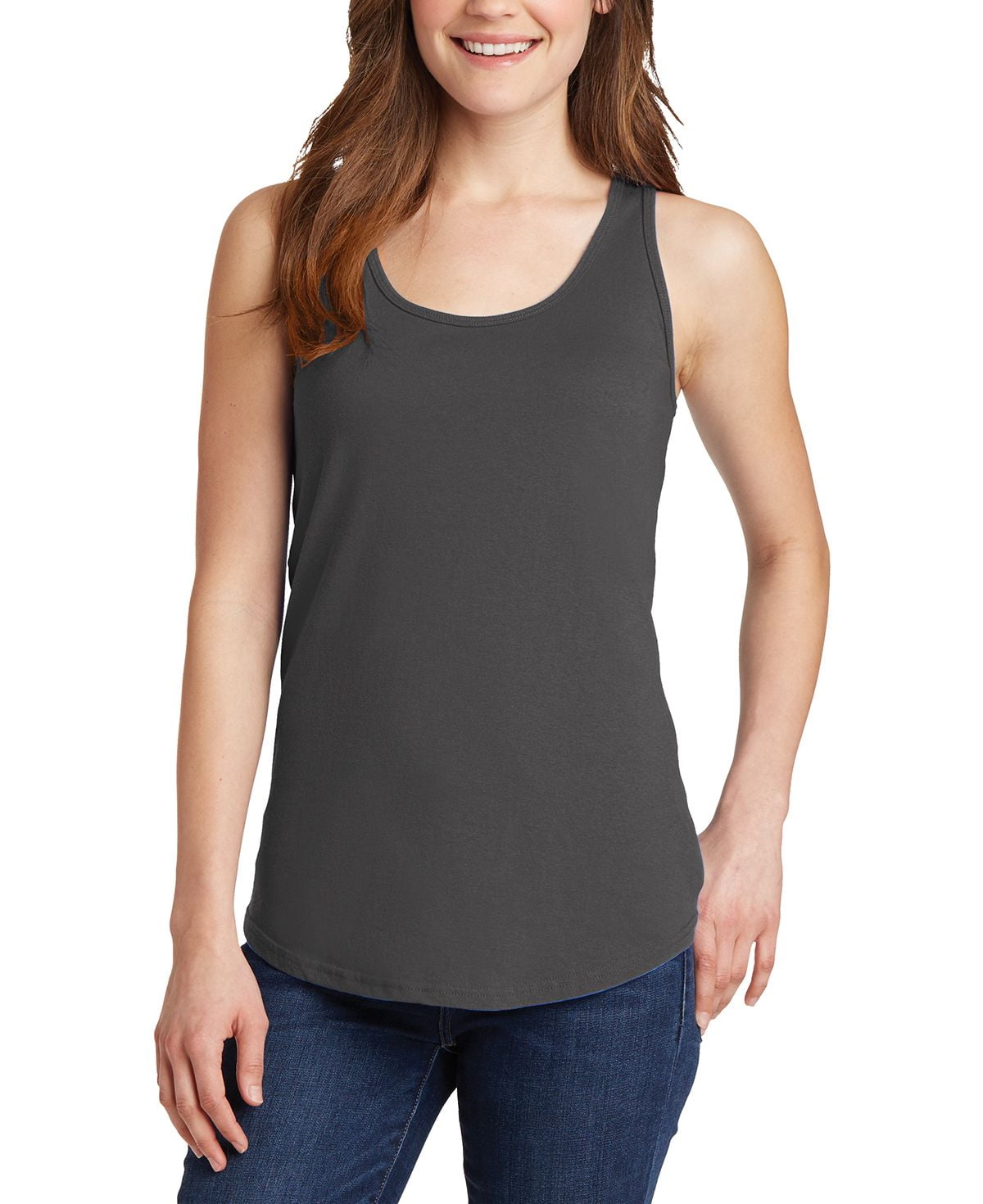 JustBlanks Ladies Core Cotton Tank Top A Side Seamed With a Contoured ...