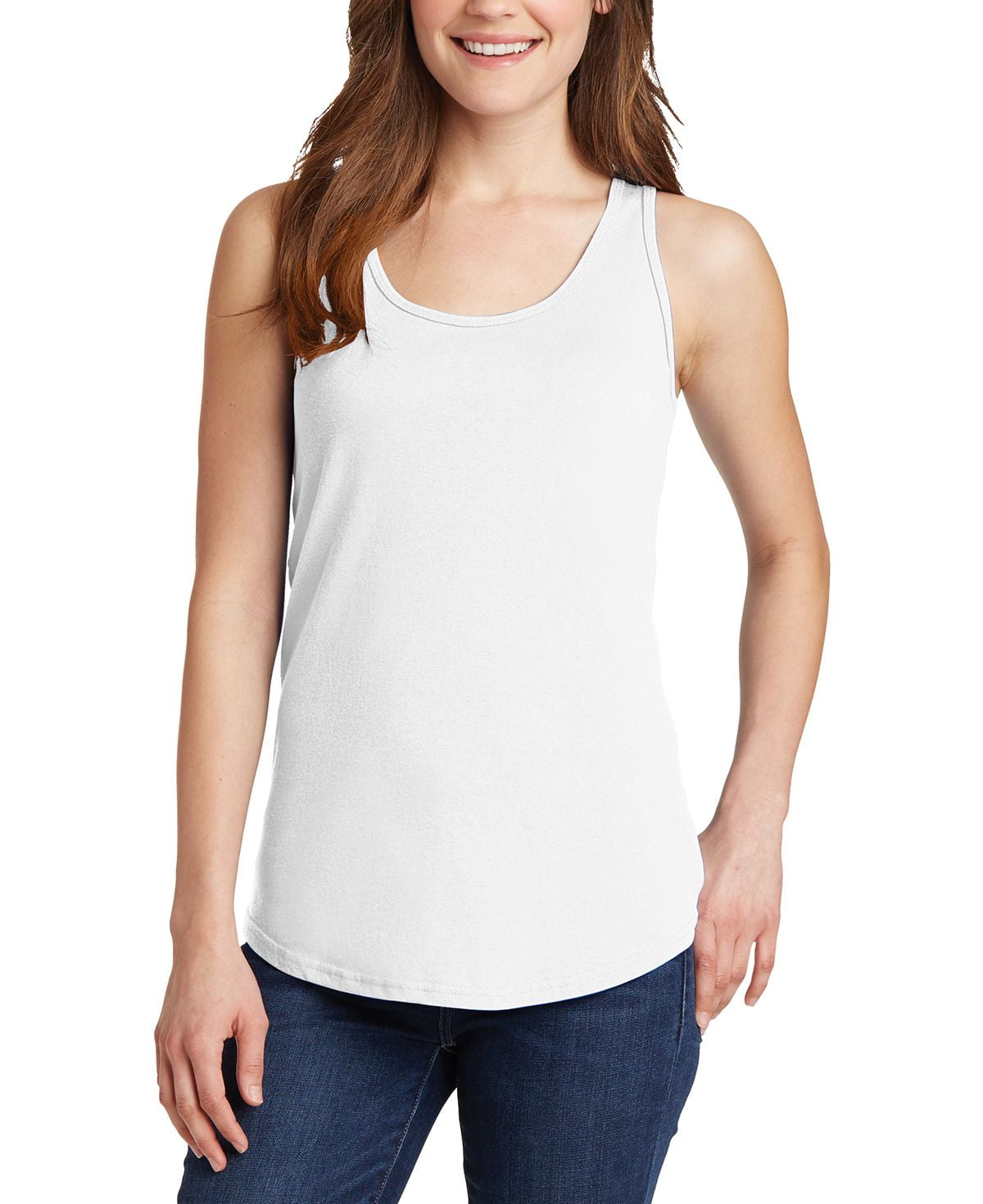 JustBlanks Ladies Core Cotton Tank Top A Side Seamed With a Contoured ...