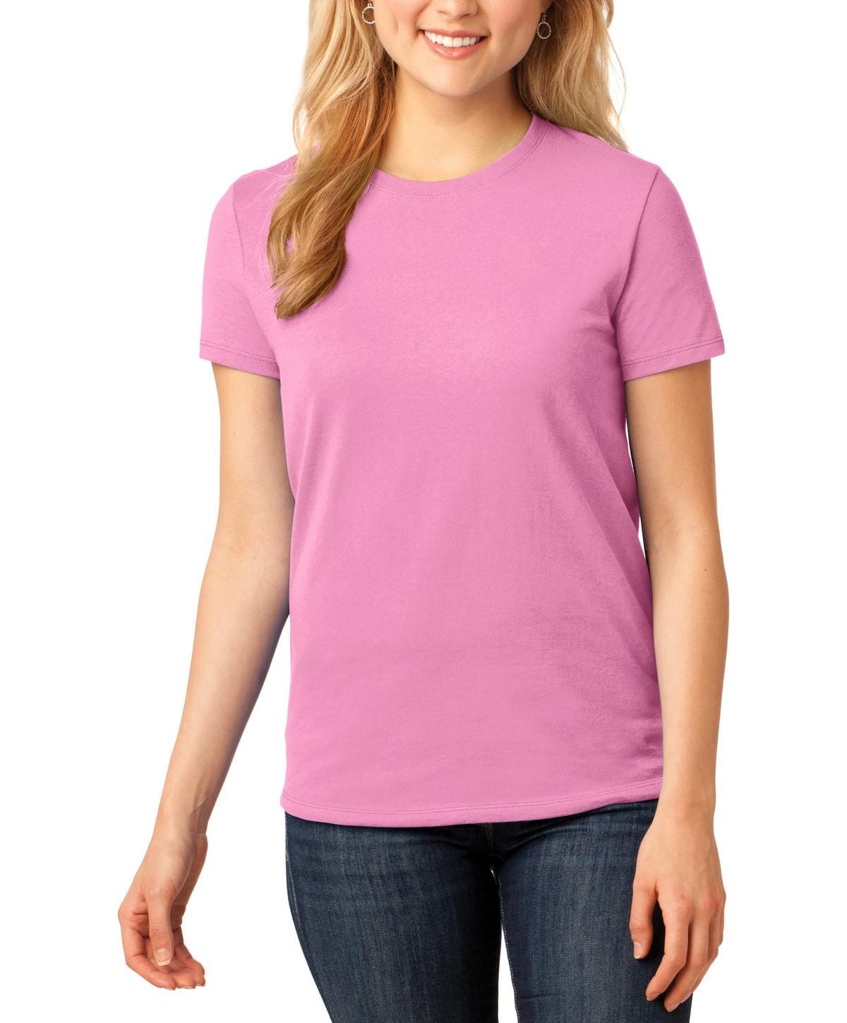 Just Blanks Ladies Core Cotton Tee Contoured Body For A Feminine Fit, Candy Pink, 3XL - Walmart.com