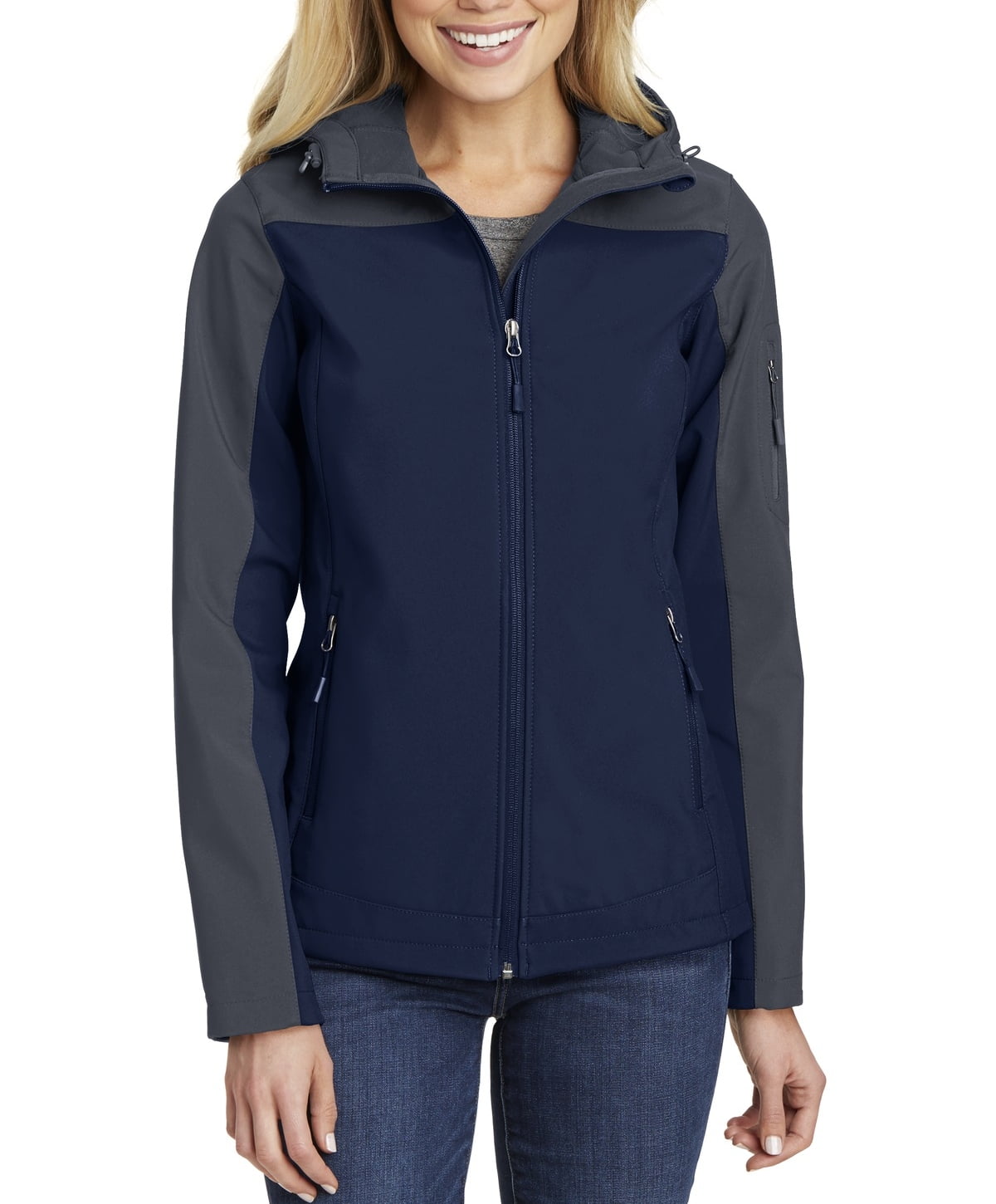 Just Blanks Ladies Hooded Core Soft Shell Jacket, Dress Blue Navy ...