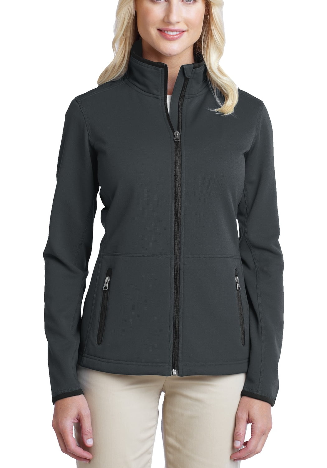 Just Blanks Ladies Pique Fleece Jacket Tricot Pockets Reverse Coil ...