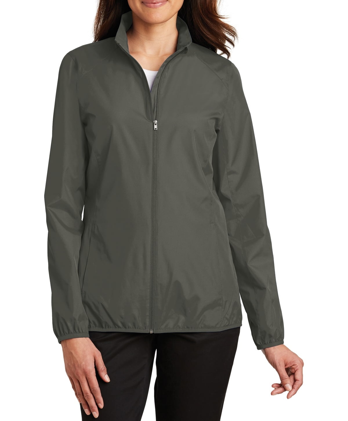 JustBlanks Ladies Lightweight Full Zip Polyester Jacket with Cadet ...