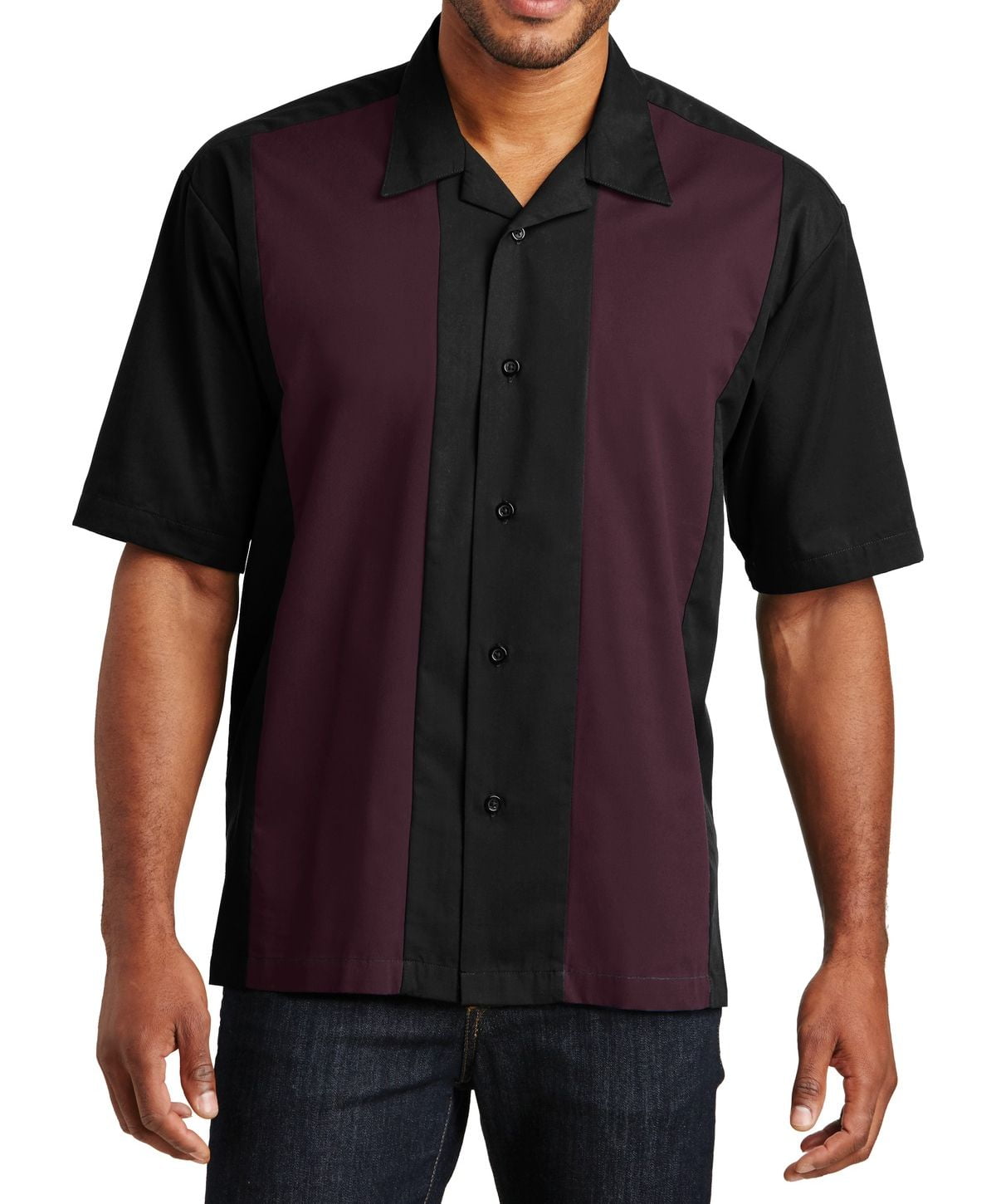 Just Blanks Retro Camp Shirt Camp Style Collar Dyed-to-Match Buttons ...