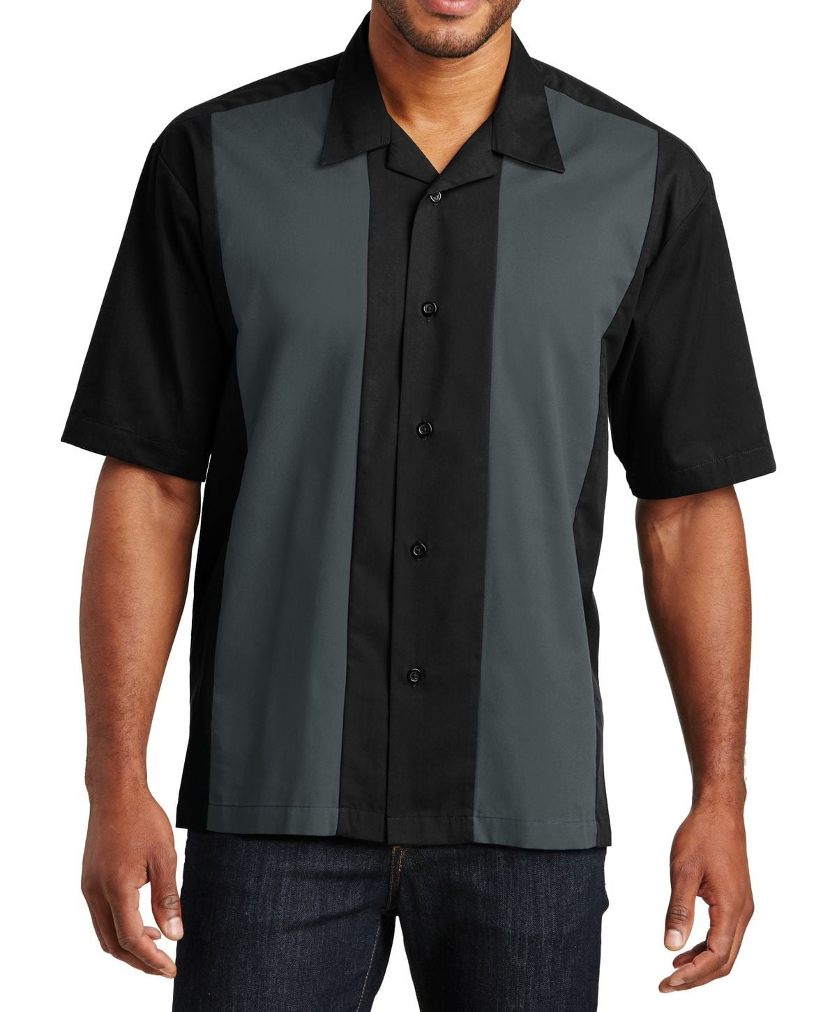 Just Blanks Retro Camp Shirt Camp Style Collar Dyed-to-Match Buttons ...