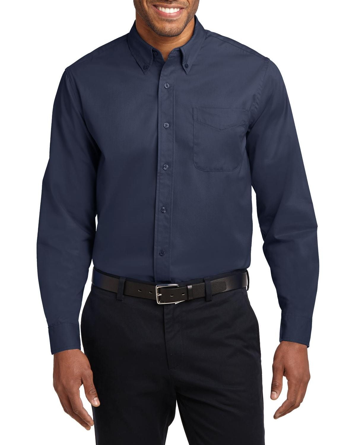 JustBlanks Tall Long Sleeve Easy Care Wrinkle Resistant Dress Shirt ...