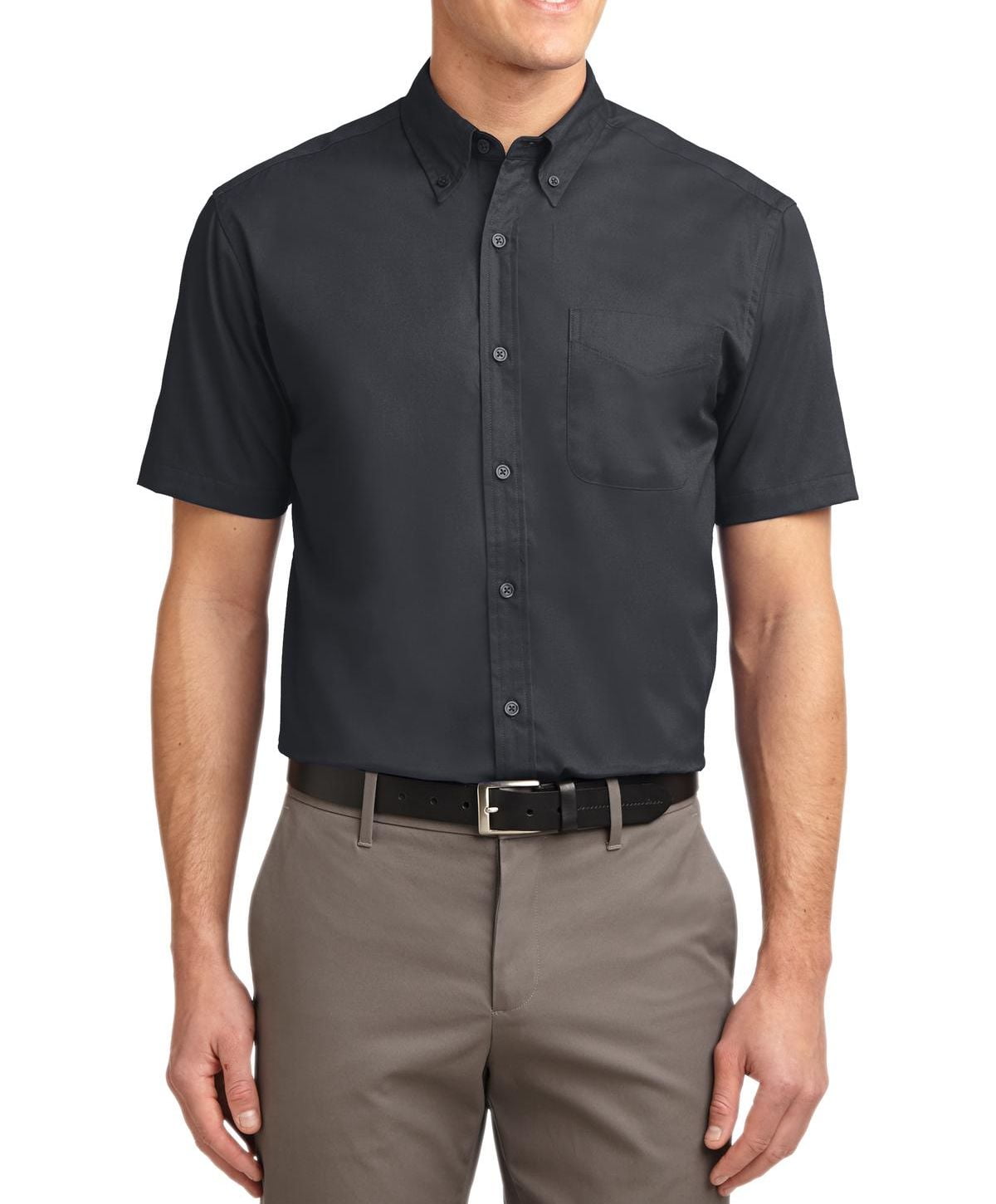 Just Blanks Tall Short Sleeve Easy Care Shirt Button-Down Collar Dyed ...