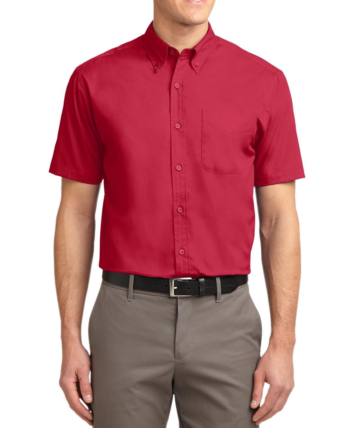 Just Blanks Tall Short Sleeve Easy Care Shirt Button-Down Collar Dyed ...