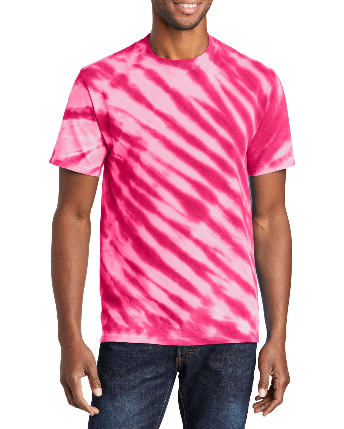 Just Blanks Tiger Stripe Tie-Dye Tee Sewn With Cotton Thread For A ...