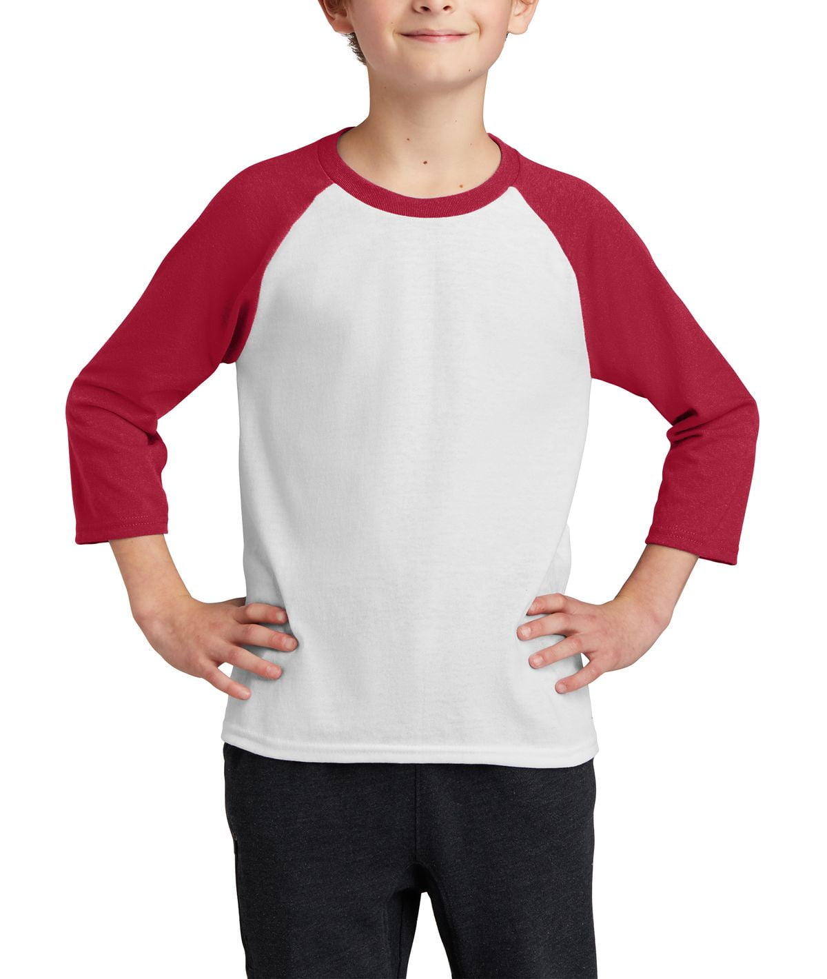 JustBlanks Youth 3 4 Sleeve Raglan T Shirt Cotton Polyester Blend ...