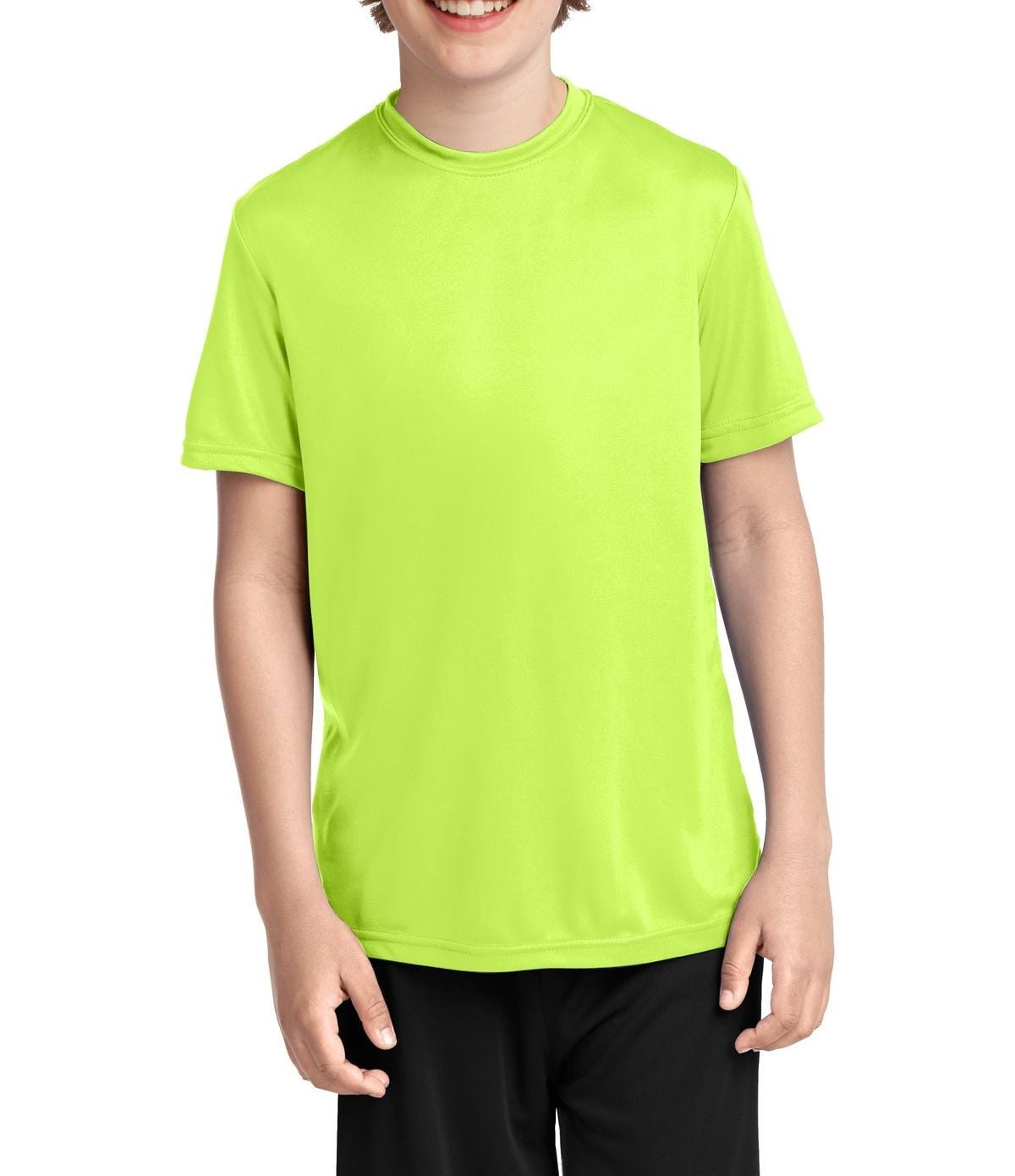 JustBlanks Youth Performance Moisture Wicking Polyester Crew Neck Short ...