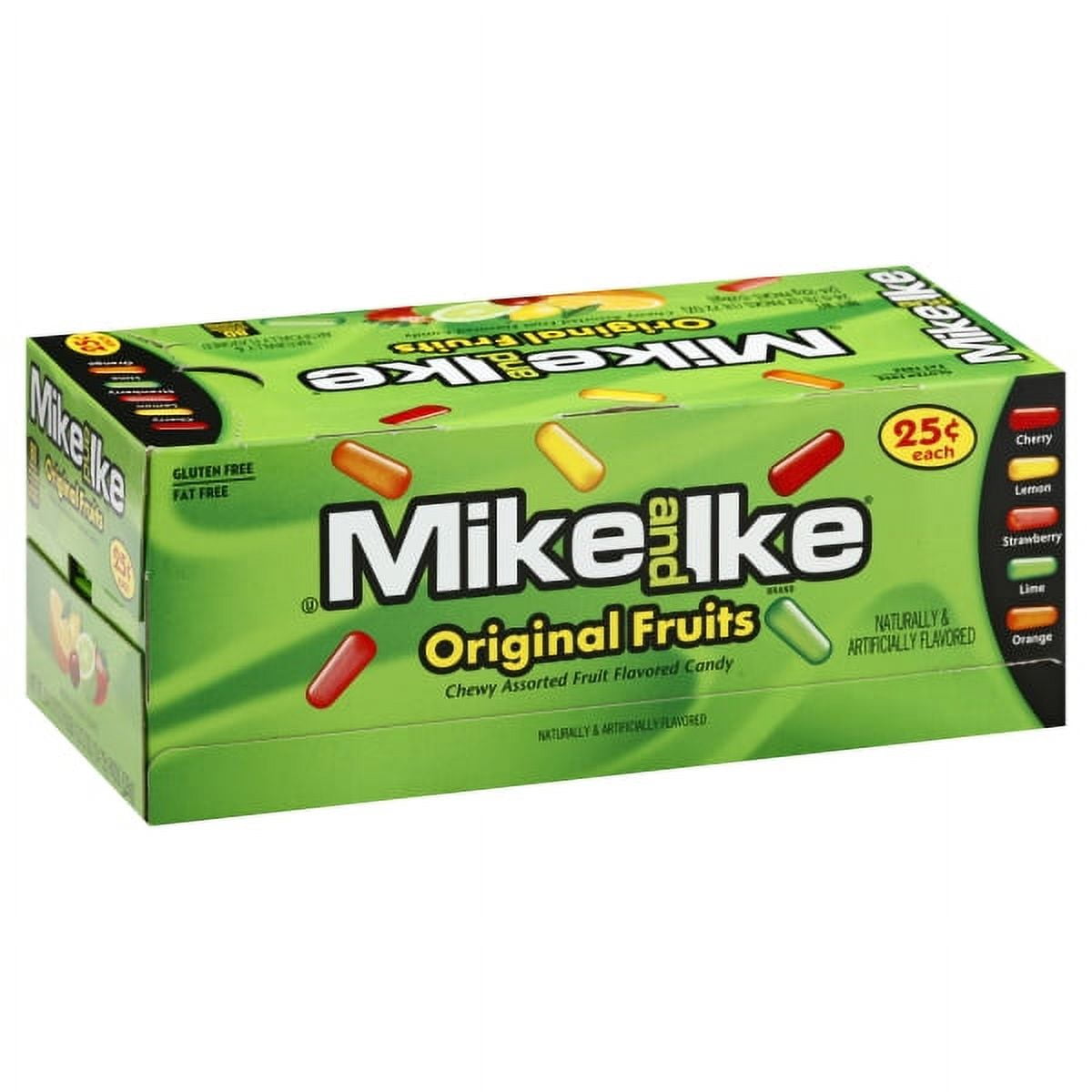 Just Born Mike & Ike Original Flavor Candy Box - Subtly Sweet, Assorted ...