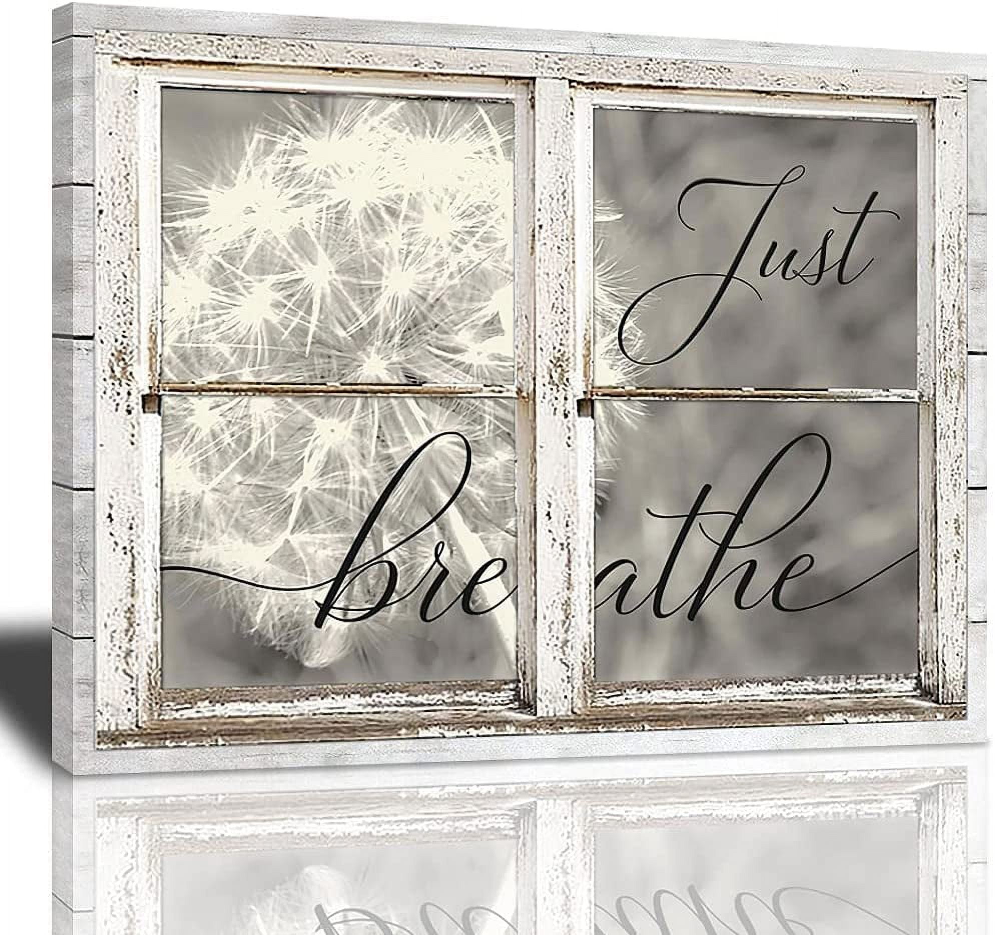 Just Breathe Canvas Wall Art Beautiful Dandelion And Window ...