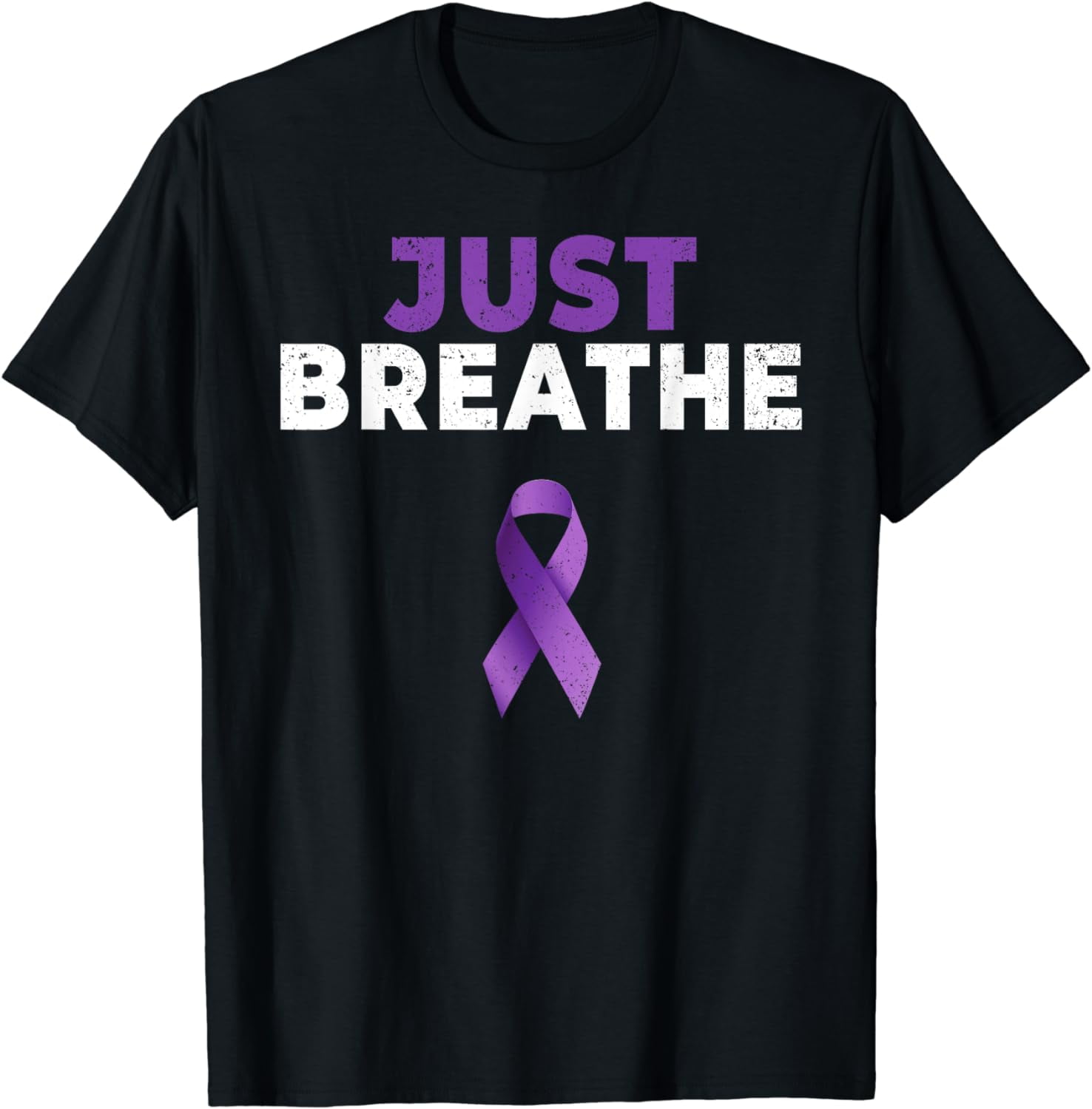Just Breathe Cystic Fibrosis Awareness Purple Ribbon T-Shirt - Walmart.com