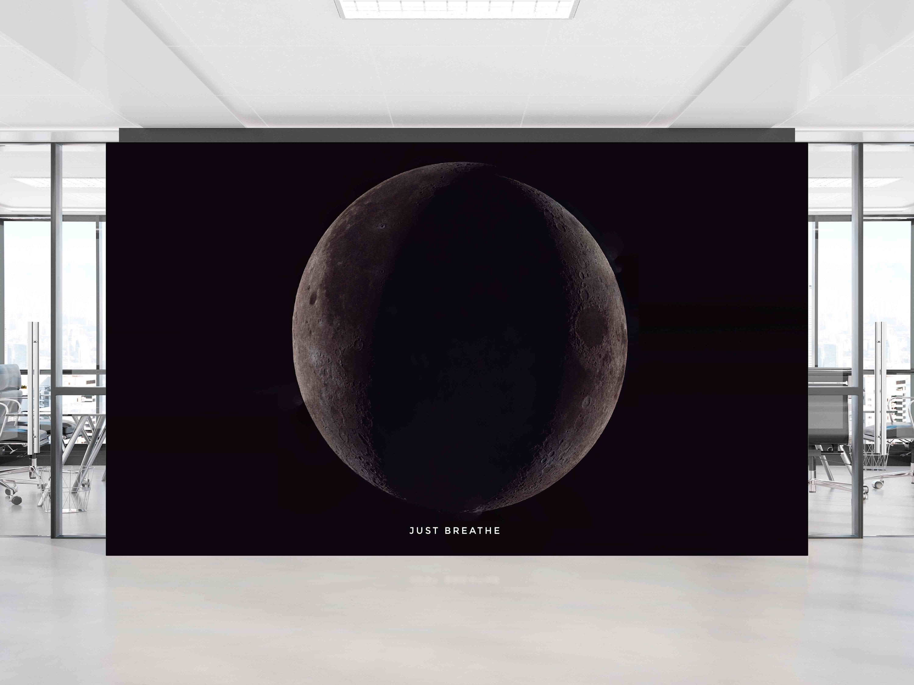 Just Breathe Landscape Mural Moon Wall Mural Wallpaper Wall Art Bright Wallpaper Modern