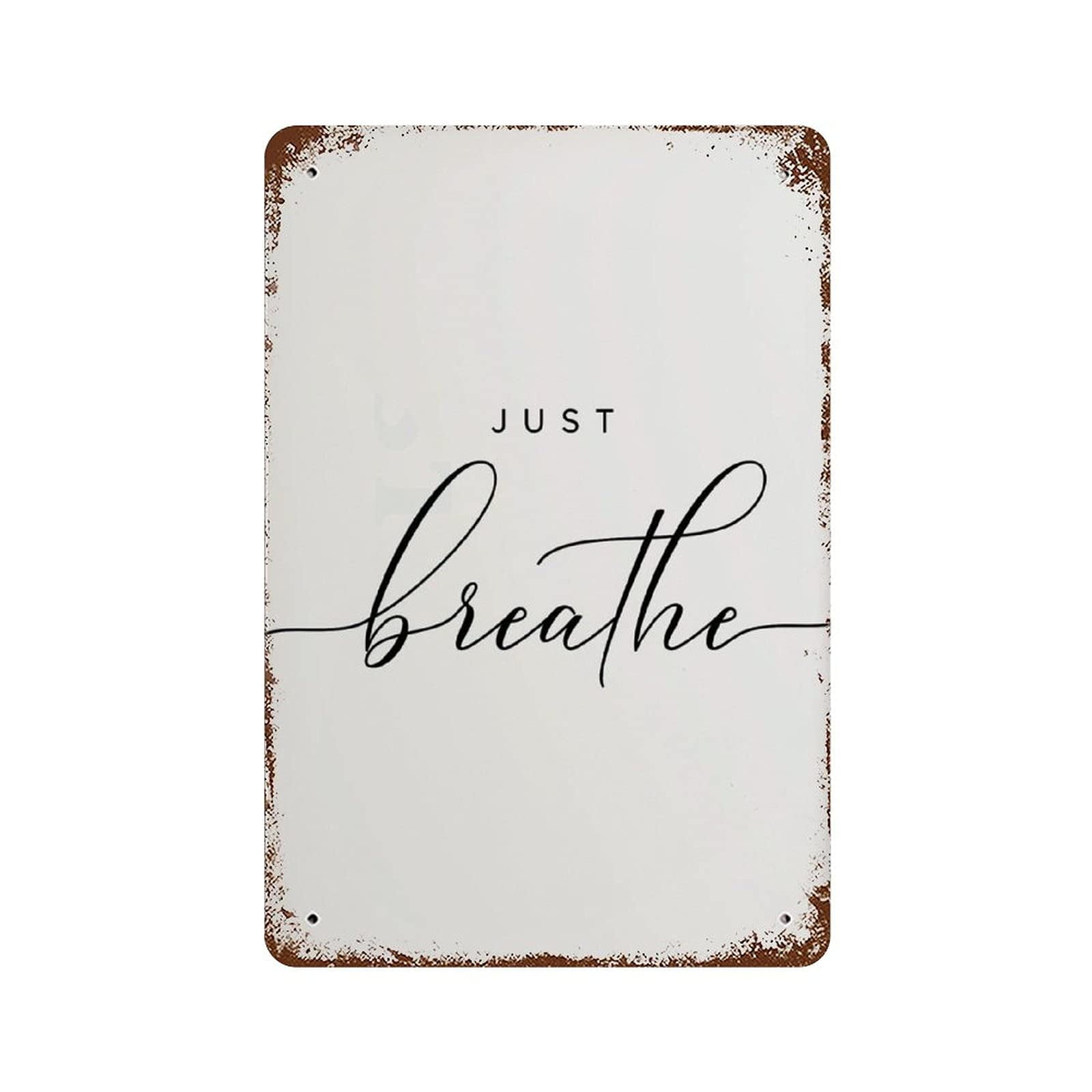 Just Breathe Metal Print Tin Sign Home Decor Office Decor Inspirational ...