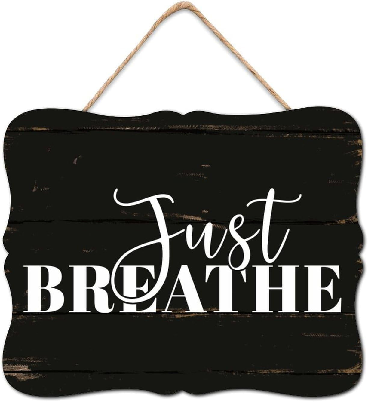 Just Breathe Wooden Hanging Signs Words Letters Rustic Hanging Wall ...