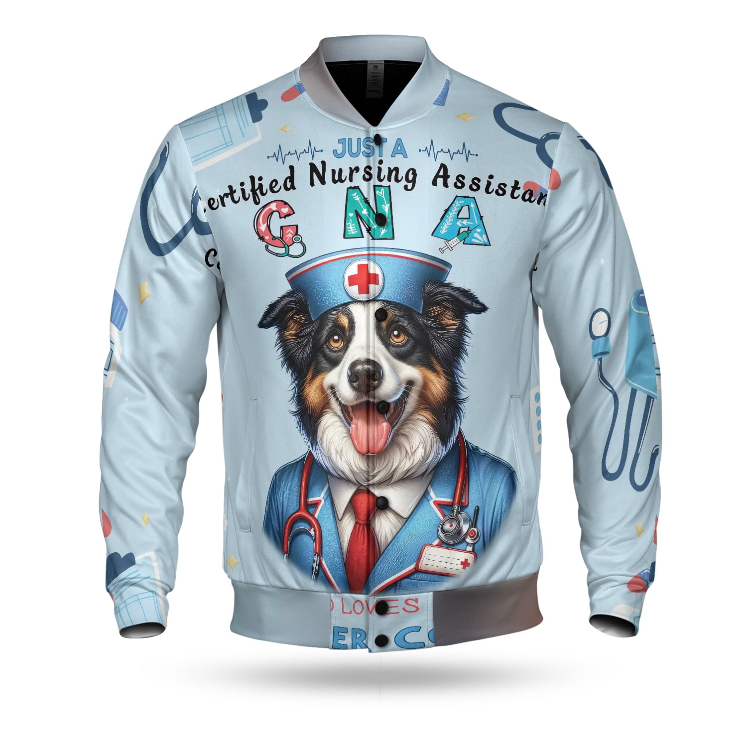 Just a Certified Nursing Assistant Cna Who Loves Her Border Collie All Over Print 3D Baseball ...