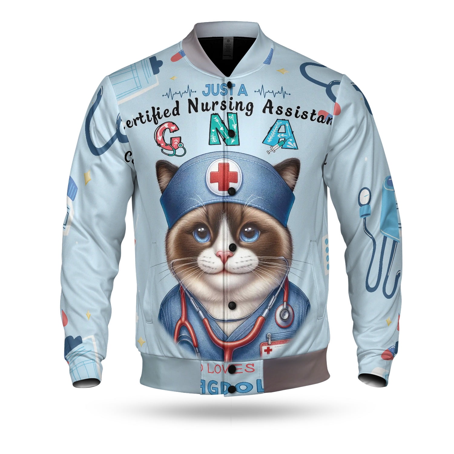 Just a Certified Nursing Assistant Cna Who Loves Her Ragdoll All Over Print 3D Baseball Jacket ...