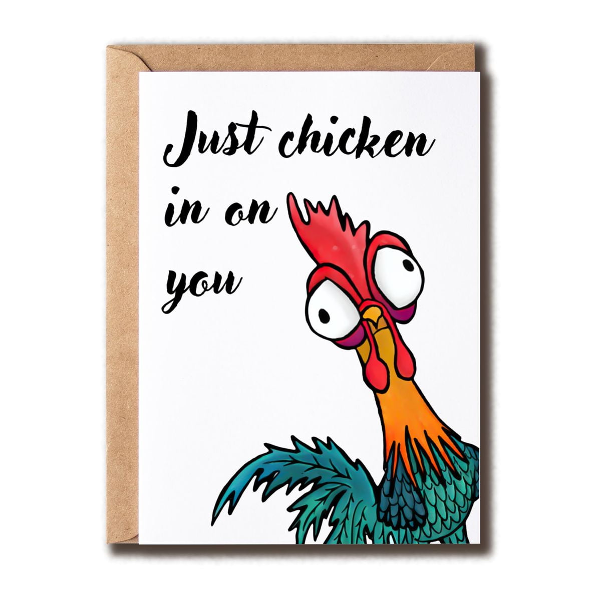 Just Chicken In on You Card – Funny Greeting Card with Chicken Design ...