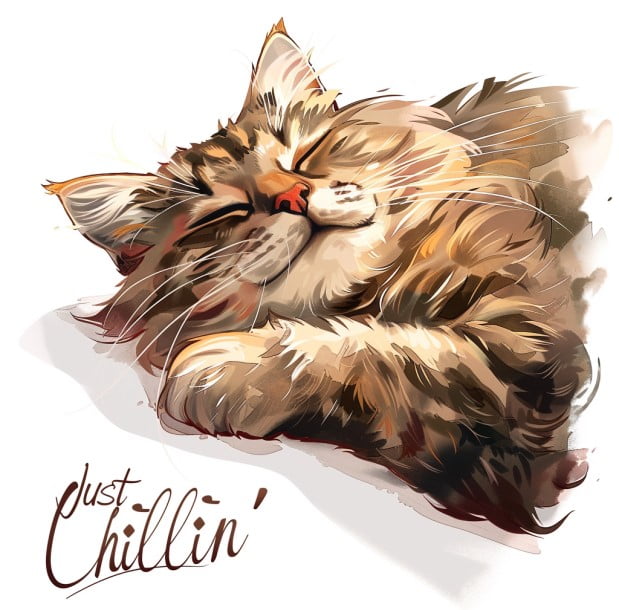 Just Chillin’ Cat Car Sticker, Funny and Adorable Relaxed Cat Vinyl Decal for Cars, Windows ...