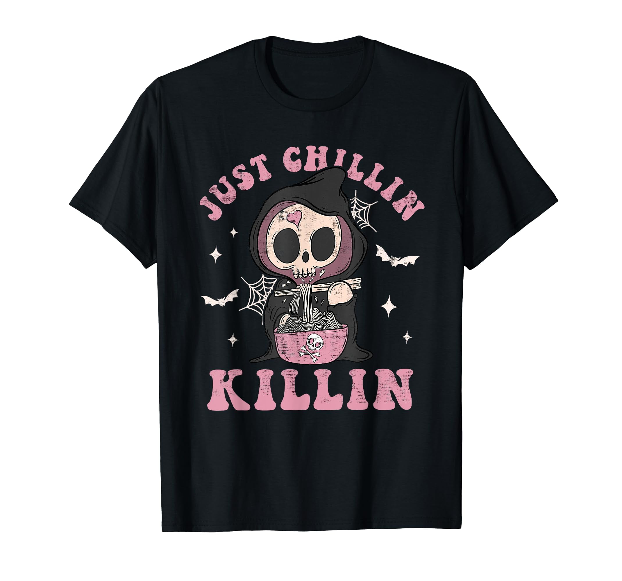 Just Chillin Killin Death Skeleton Halloween Groovy Retro T-Shirt - Walmart.com
