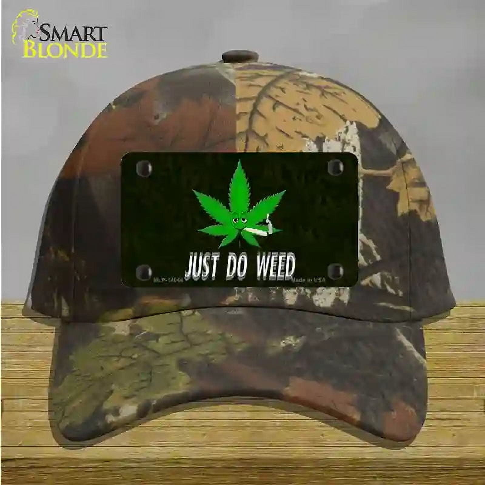 Just Do Weed Leaf Novelty License Plate Hat Cotton Camoflauge - Walmart.com